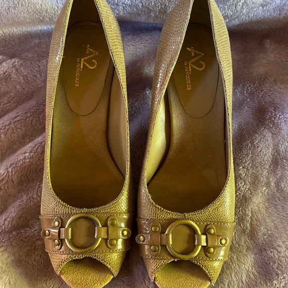 A2 By Aerosoles | Shoes | A2 Aerosoles Benelux Peeptoe Tan Heels Pumps ...